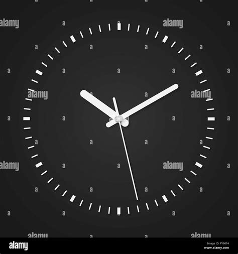 Black And White Vector Illustration Of Vintage Analog Clock Stock