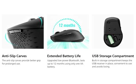 Amazon Com Rapoo M G Silent Wireless Mouse Bluetooth Mouse For Laptop GHz With USB