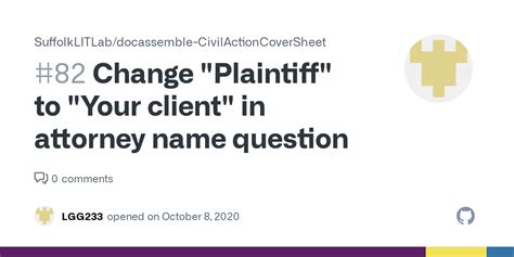 Change Plaintiff To Your Client In Attorney Name Question Issue