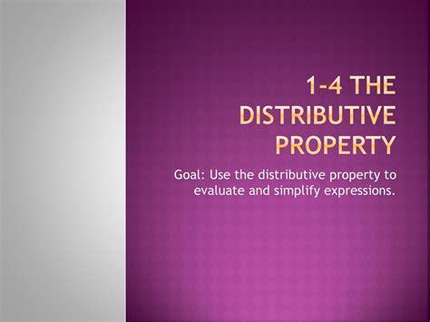 1-4 The Distributive Property - ppt download