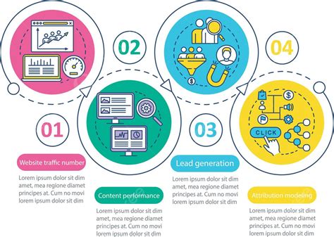 4step Digital Marketing Infographic With Workflow Icons Workflow