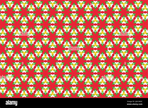 Geometric Pattern In The Colors Of The National Flag Of Myanmar The