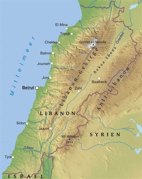 Karte Von Libanon Freeworldmaps Net