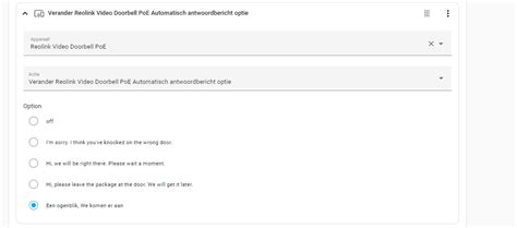 Reolink Poe Doorbell Custom Auto Reply Message Not Selectable Configuration Home Assistant
