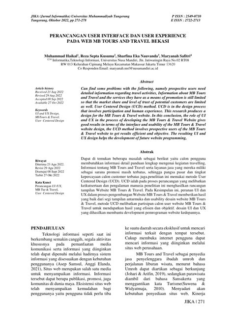Pdf Perancangan User Interface Dan User Experience Pada Web Mb Tours And Travel Bekasi
