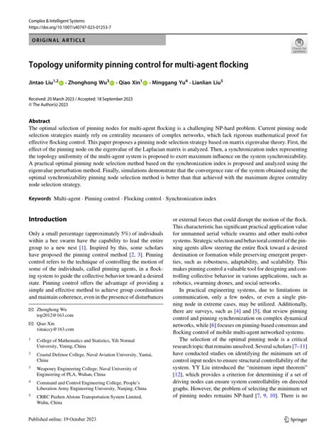 Pdf Topology Uniformity Pinning Control For Multi Agent Flocking
