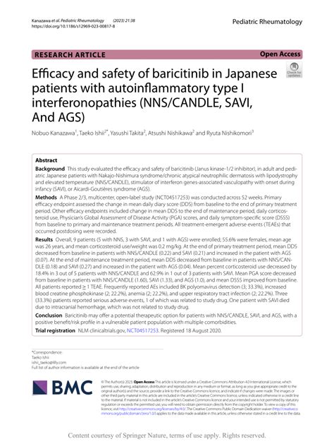 Pdf Efficacy And Safety Of Baricitinib In Japanese Patients With