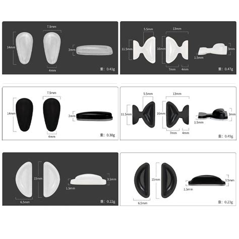 Adhesive Eye Glasses Nose Pads D Shape Stick On Anti Slip Soft Silicone