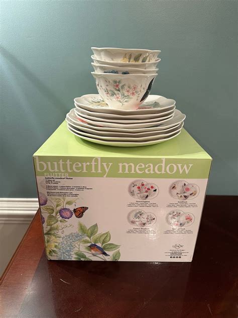 Lenox Butterfly Meadow Flutter 12 Piece Dinnerware Set Etsy