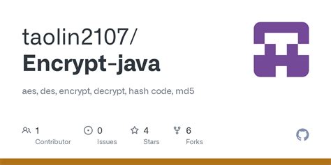 Github Taolin2107encrypt Java Aes Des Encrypt Decrypt Hash Code
