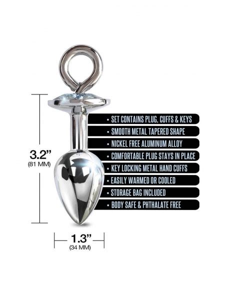 Nixie Metal Butt Plug And Handcuffs Set Silver