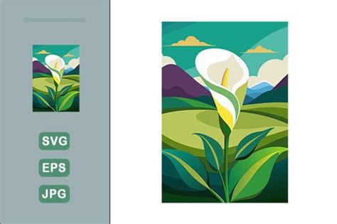 Calla Lily Vector Landscape Background Graphic By Wanda Design · Creative Fabrica