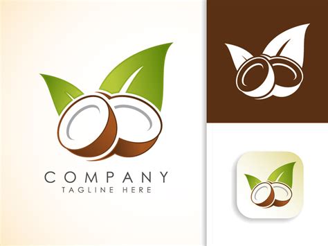 Coconut Tree Logo Design Nature Product Coconut Oil Emblem ~ Epicpxls