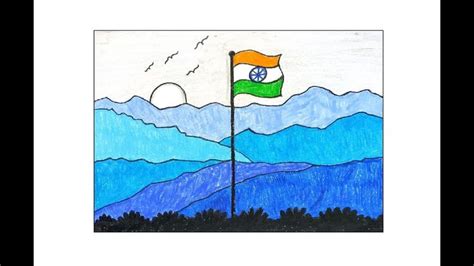 easy indian flag drawing 26th january flag drawing national flag