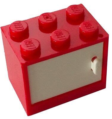 NEW LEGO RED Container CUPBOARD X X With WHITE DOOR EBay