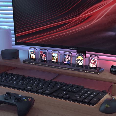 Rgb Simulated Glow Tube Clock Desktop Clock Digital Led Table Set Up