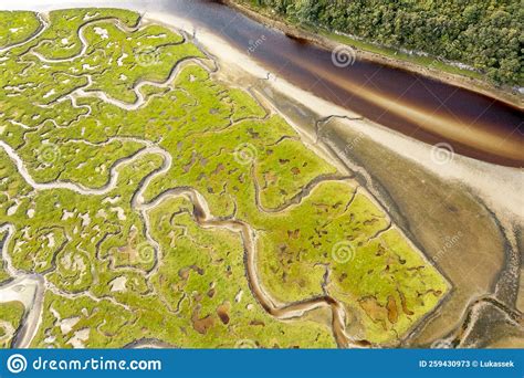 Aerial View Of The Salt Marsh At Ards Forest Park In County Donegal