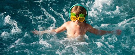Boy Swimming And Playing In A Pool Stock Image Image Of Relax