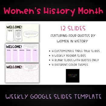 Women S History Month Weekly Google Slides Template By Mastery In Middle