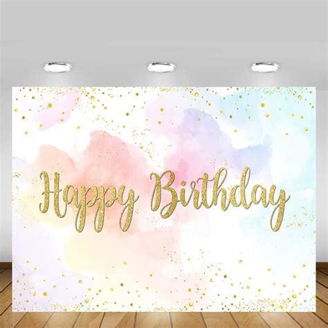 MEHOFOND Telón de fondo de feliz cumpleaños de arcoíris pastel de 10 x