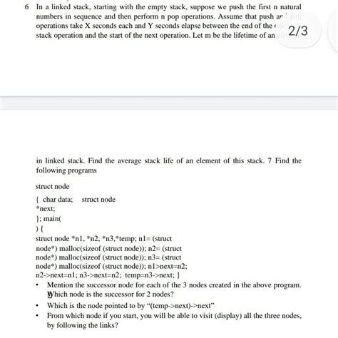 Solved In A Linked Stack Starting With The Empty Stack Chegg