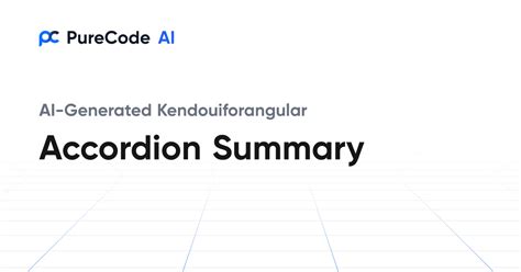 Build Great Kendouiforangular Accordion Summary Components Faster Using