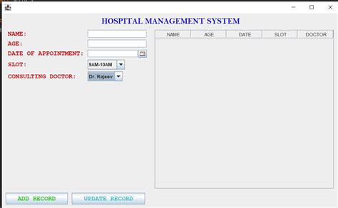 Hospital Management System Java Project My Project Ideas