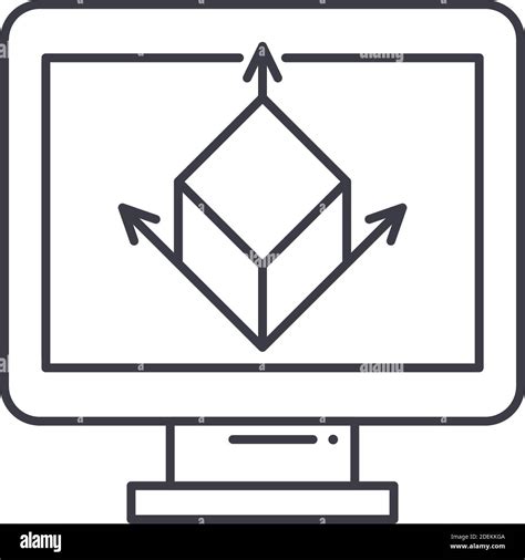 Modelling Icon Linear Isolated Illustration Thin Line Vector Web