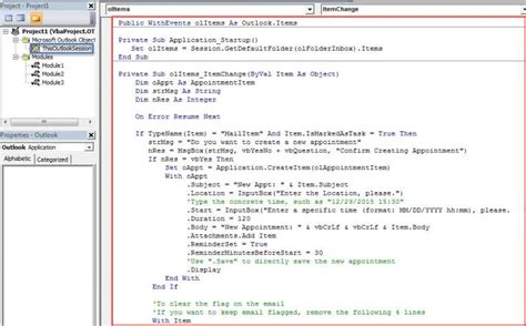 How To Auto Create A New Appointment When An Email Is Flagged In Outlook