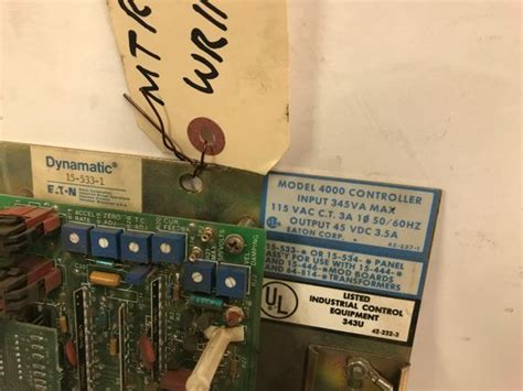 Eaton Ac Dc Motor Control Model 4000 Dynamatic Part Number 15 533