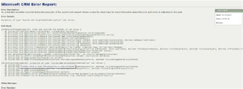 dynamics crm troubleshooting errors with customizations or using