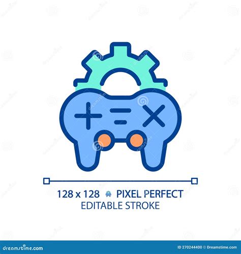 Game Settings Pixel Perfect Rgb Color Icon Stock Vector Illustration
