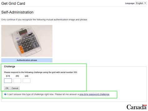 Biosecurity Portal Grid Authentication Card Canadaca