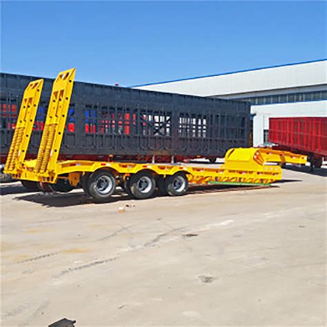 2 3 4 Axles Gooseneck Heavy Duty Machinery Trailer Low Bed Low Loader