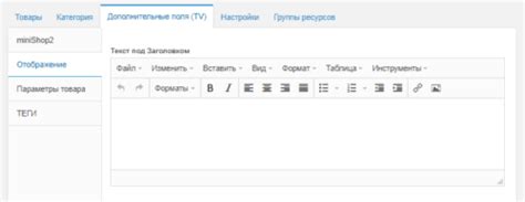 Modx Tinymce Rte настройка визуального текстового редактора