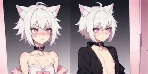 Rule 34 Ai Generated Annoyed Blush Blush Cat Ears Catgirl Collar