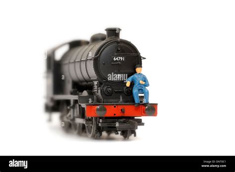 Scale Model Of An Old Steam Locomotive J39 Class 64791 With Driver