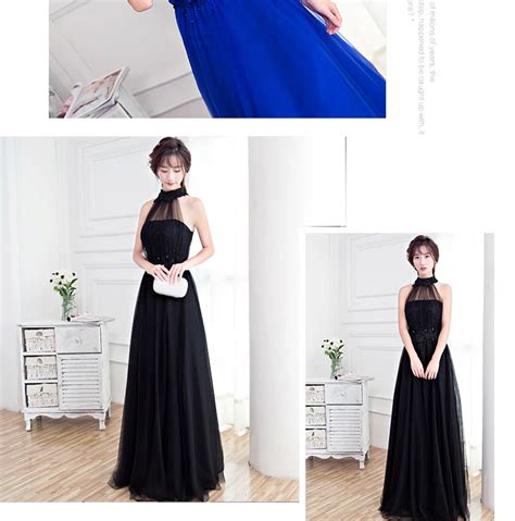 Новое поступление темно синее сексуальное бальное платье с лямкой на шее для девушек женщин