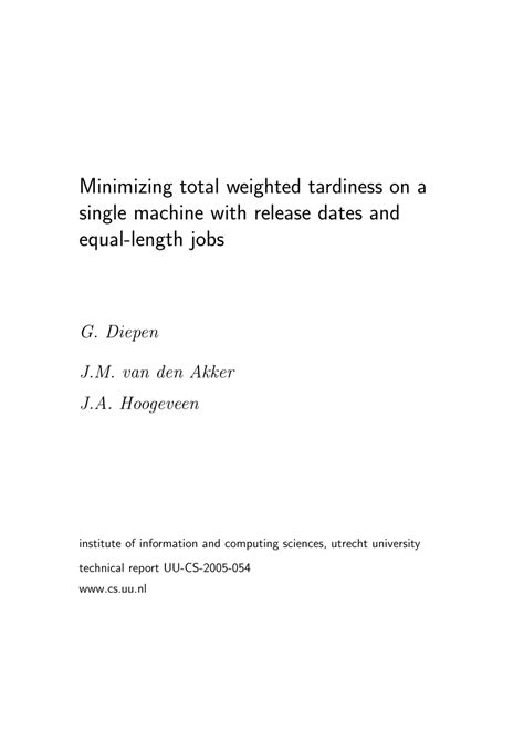 pdf minimizing total weighted tardiness on a single machine with