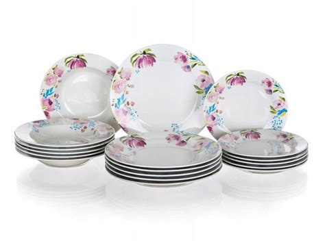 KOMPLET OBIADOWY 6 osób W RÓŻOWE KWIATY BANQUET 149771249 ERLI pl