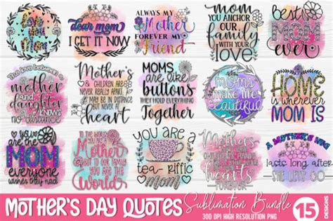 15 Mothers Day Quotes Svg Bundle Etsy