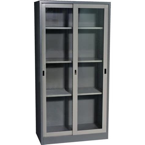 ตู้เหล็กบานเลื่อนกระจกสูง รุ่น Sg 18 Furnine บริษัท อินฟินิตี้ ออฟ