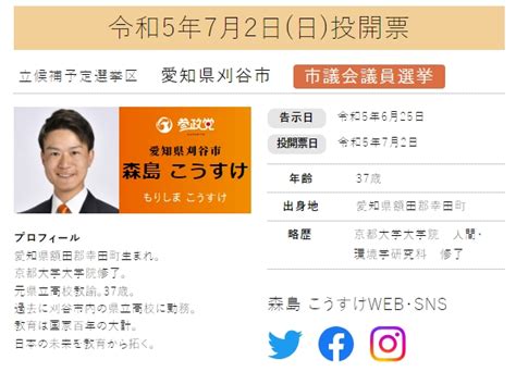 Nao 🇯🇵 On Twitter 参政党 はこんな政党です。 刈谷市議会議員選挙 森島こうすけ Go2senkyo