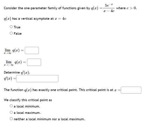 Solved Consider The One Parameter Family Of Functions Given Chegg Com