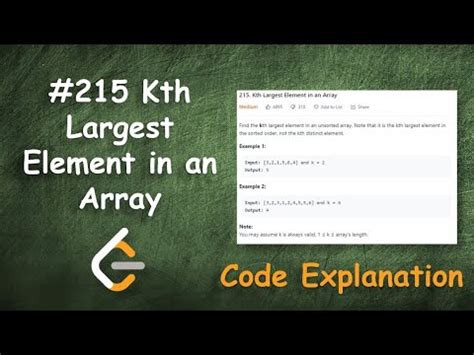 "215. Kth Largest Element in an Array: Mastering the Ultimate Sorting Technique!" - YouTube