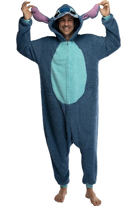 Buy Disney Lilo Stitch Unisex Adult Stitch Kigurumi Costume Fleece Union Suit L XL Online At