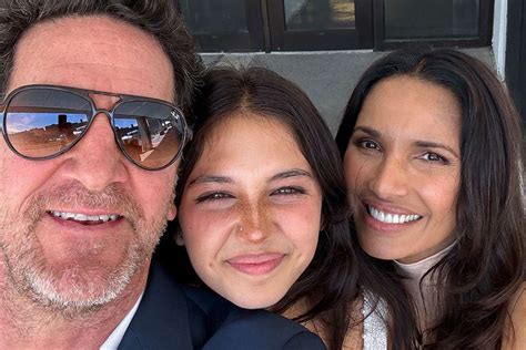 Padma Lakshmi And Daughter Krishna 14 Pose In Rare Photo With Dad Adam Dell At Middle School
