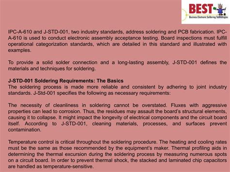 PPT IPC J STD 001 Soldering Everything You Need To Know PowerPoint