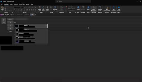 auto complete name suggestion is not working in outlook cloud