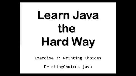 03 Printing Choices Print Vs Println Learn Java The Hard Way Youtube